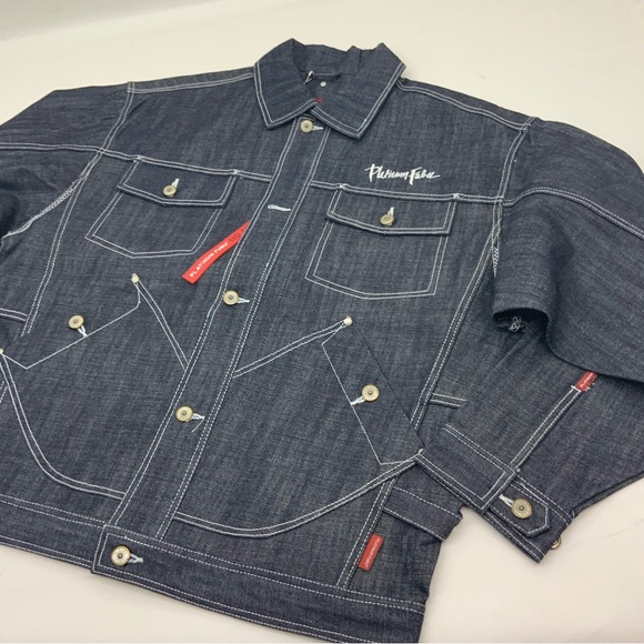 FUBU | Jackets & Coats | Mens Fubu Raw Blue Hornet Denim Jacket Nwt ...